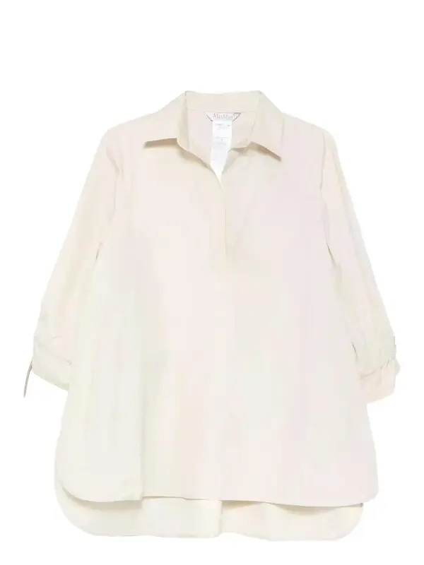 Max Mara Adorni Drawstring-cuff Blouse - Neutrals