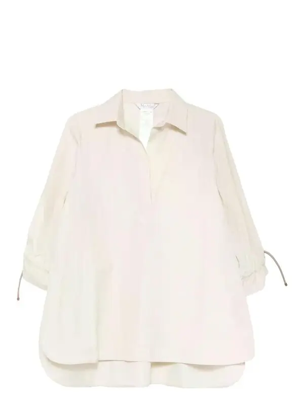 Max Mara Adorni Drawstring-cuff Blouse - Neutrals