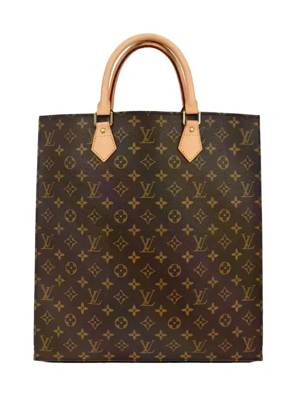 LOUIS VUITTON 2005 Sac Plat Monogram Canvas Tote Bag - Brown