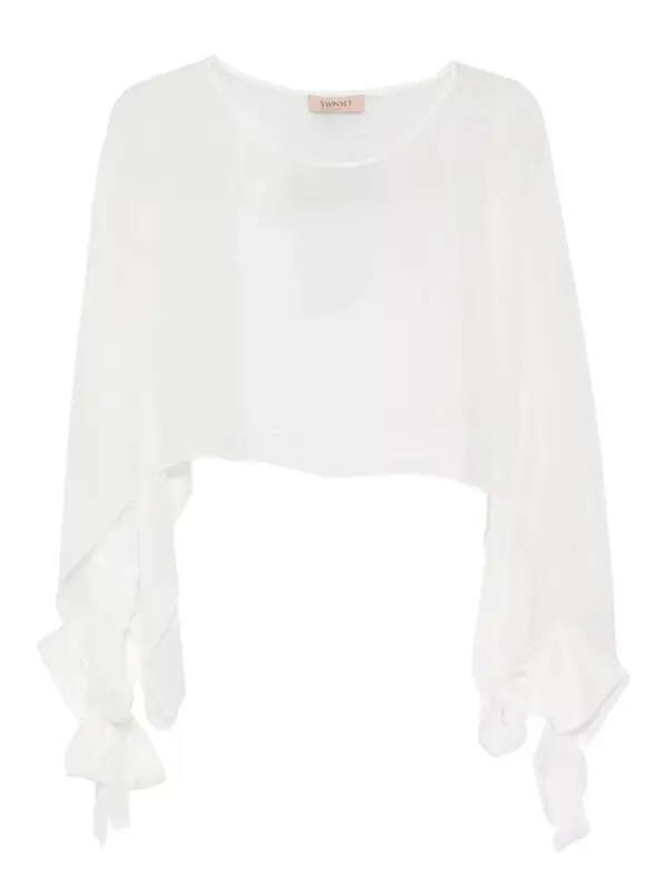 TWINSET Cuffed Long-sleeve Blouse - White