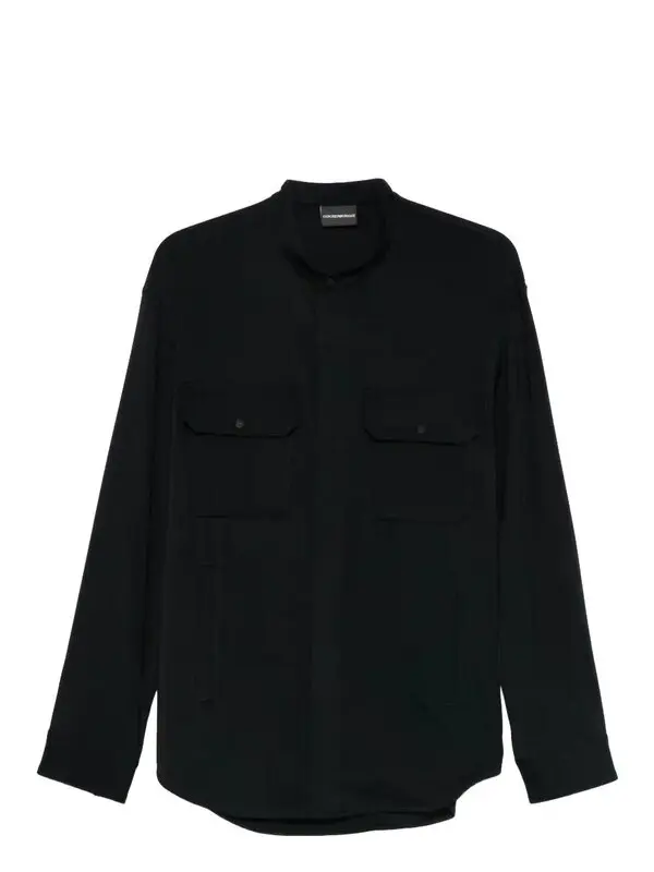 Emporio Armani Zip-up Shirt - Black