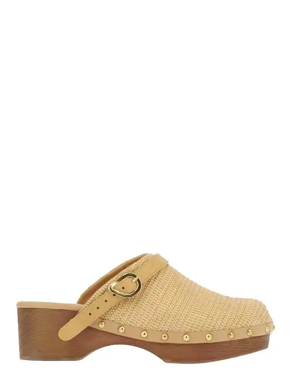 ANCIENT GREEK SANDALS Classic Studded Buckle Clogs - Neutrals