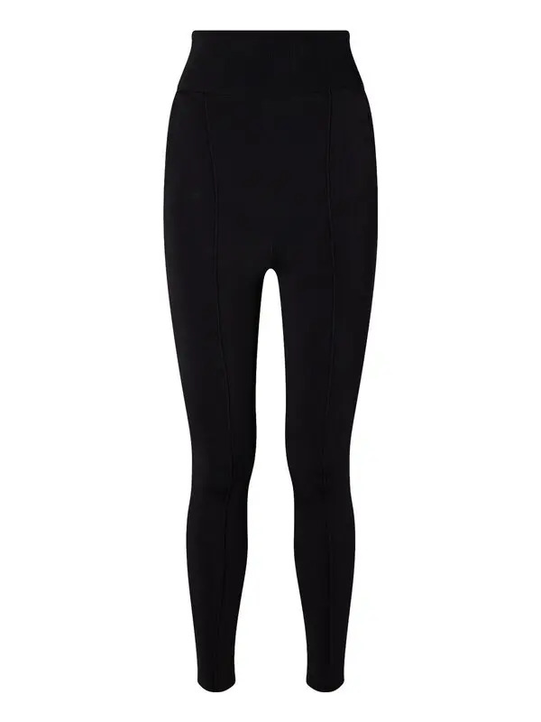 Chloé Paneled Stretch-knit Leggings - Black