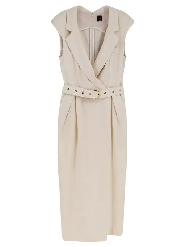 Pinko Amandine Viscose Dress - Beige