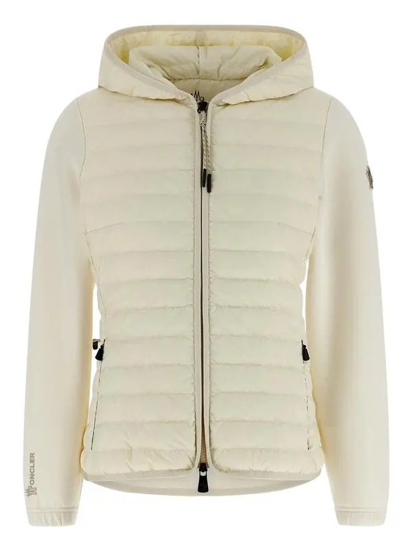 Moncler Neoprene Jacket With Padded Inserts - White