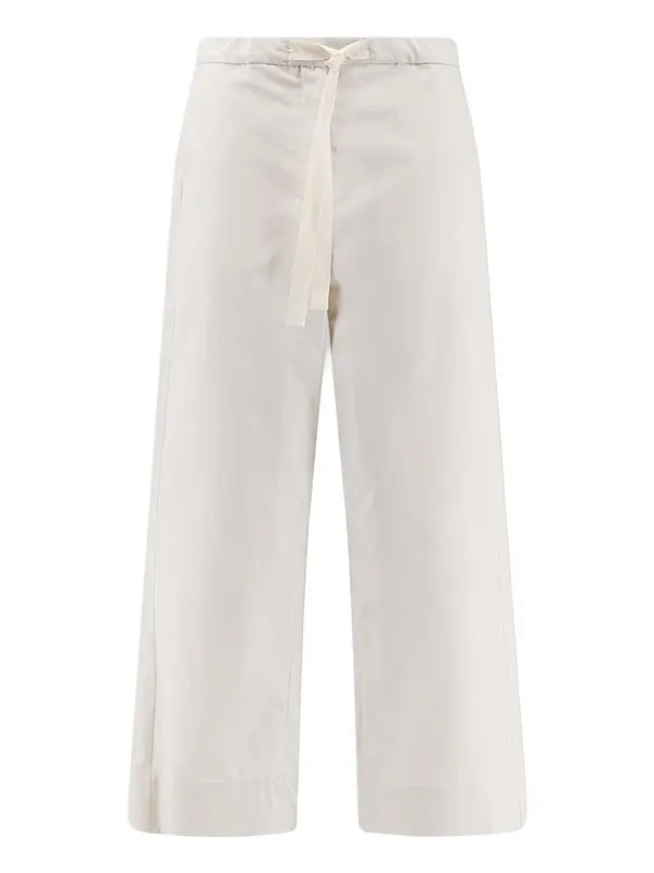 Max Mara Margento Vissuto Cotton Trousers - White