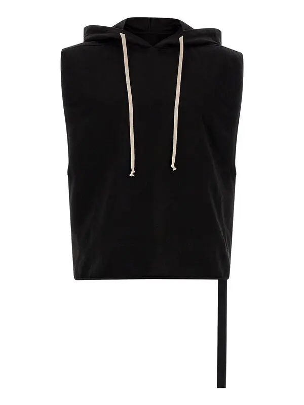 Rick Owens Hooded Tunic Sweatshirt - Black