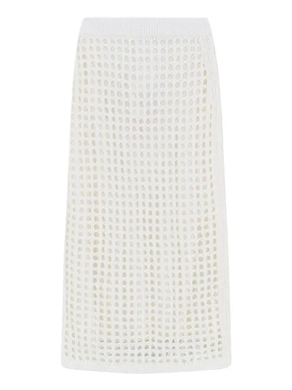 Max Mara Perforated Cotton Skirt - White