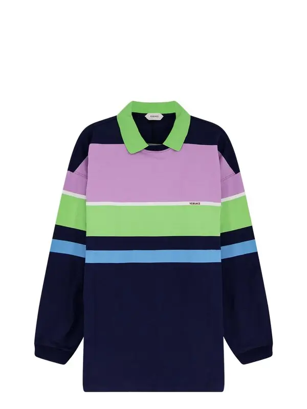 Versace Striped Cotton Sweatshirt - Blue