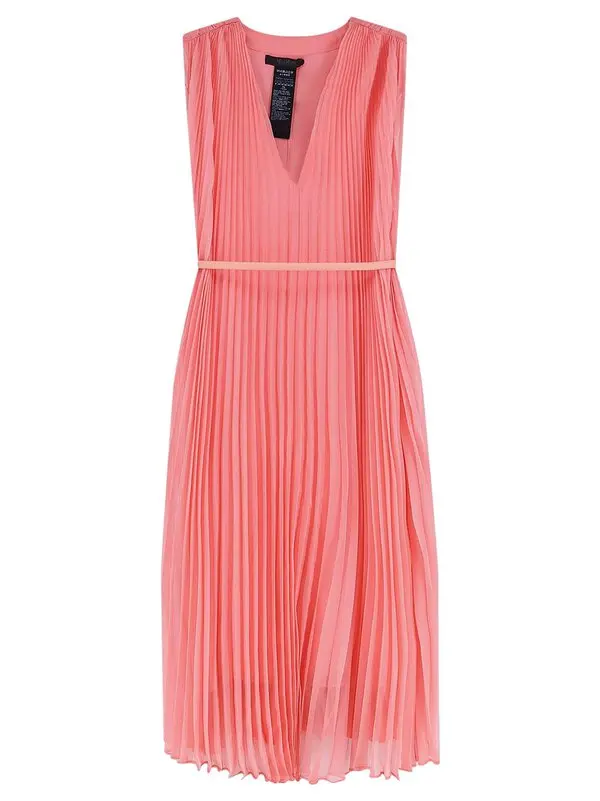 Max Mara Mxecapsula Long Dress With Belt - Pink