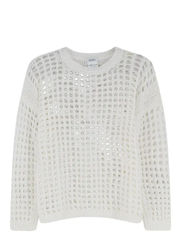 Max Mara Perforated Cotton Sweater - White