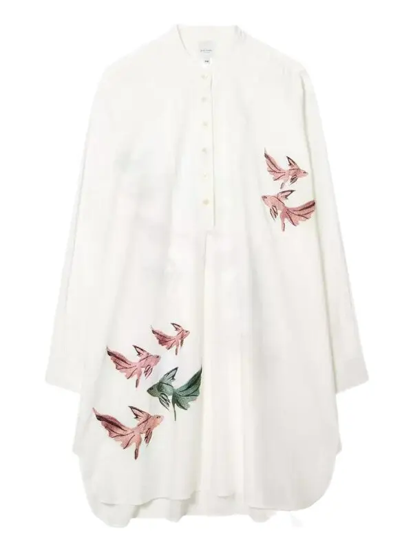 Paul Smith Fish-embroidered Kaftan - White