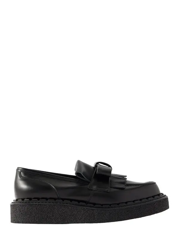 Comme Des Garçons George Cox Ribbon Leather Loafers - Black