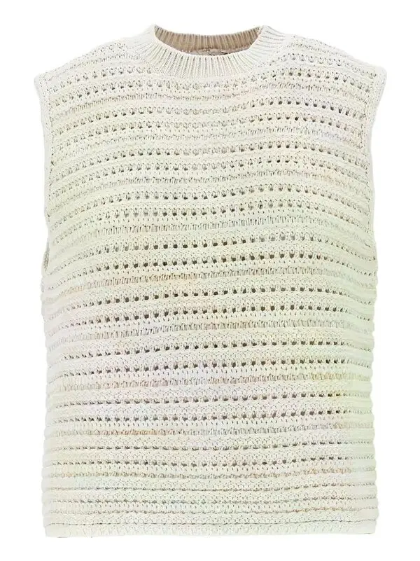 Emporio Armani Pointelle-knit Top - Neutrals