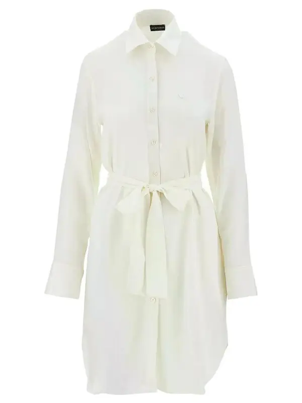 Emporio Armani Tie-fastening Shirt Dress - White
