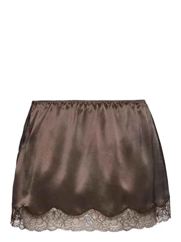 Magda Butrym Lace-trim Mini Skirt - Brown