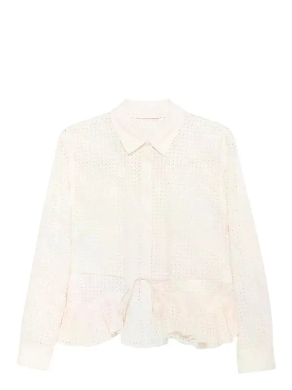 Ulla Johnson Kelila Cut-out Long-sleeve Shirt - Neutrals