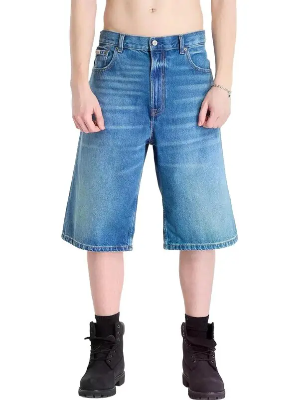 Calvin Klein Relaxed Long Denim Shorts - Blue