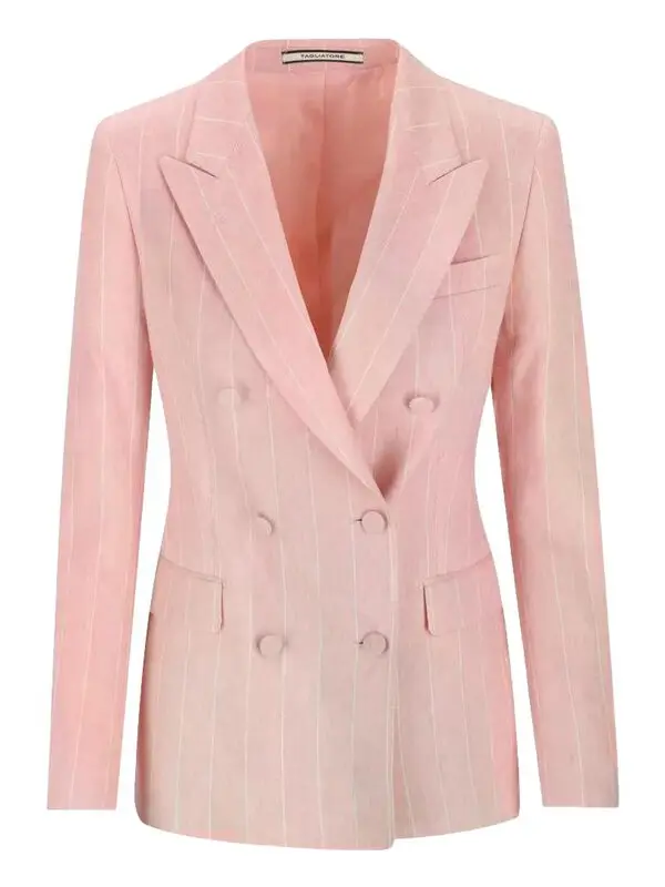 Tagliatore Striped Double-breasted Blazer - Pink