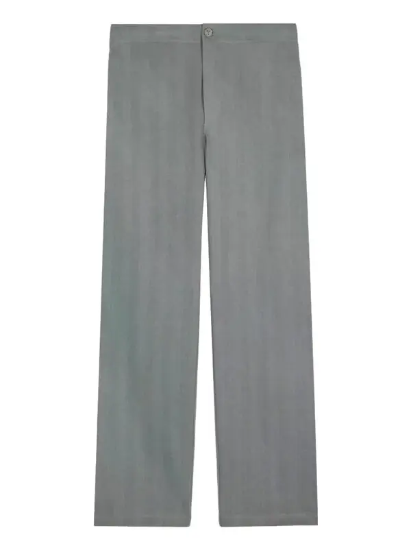 TOD'S Herringbone Linen Trousers - Grey