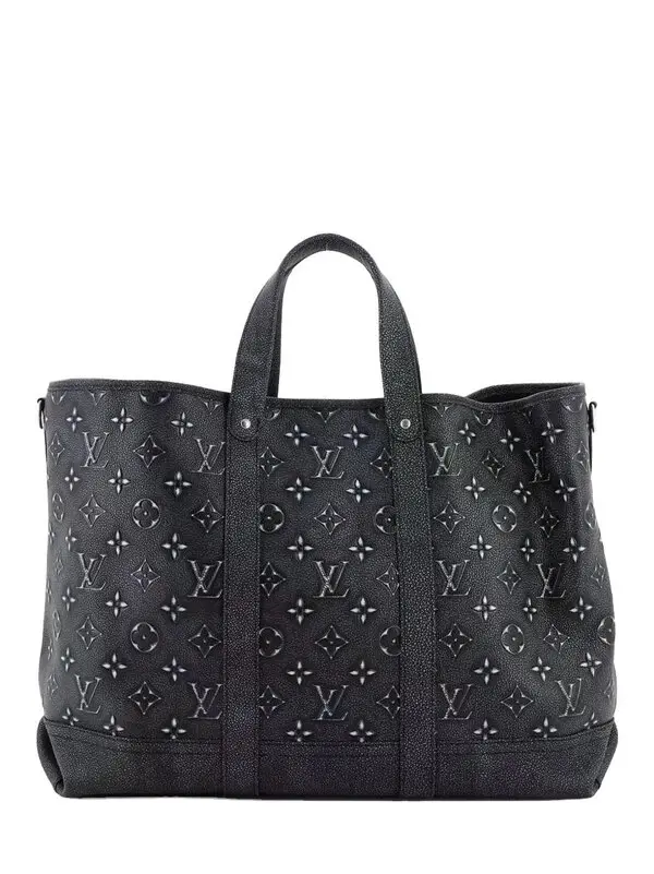 LOUIS VUITTON Journey Faded Monogram Debossed Tote Bag - Black
