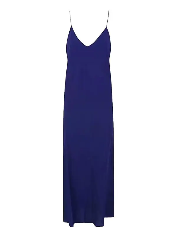 Alberto Biani V-neck Dress With Shoulder Straps - Blue