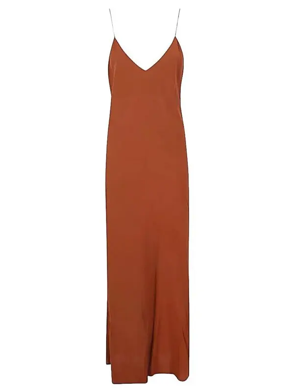 Alberto Biani Spaghetti-strap Bias-cut Dress - Brown