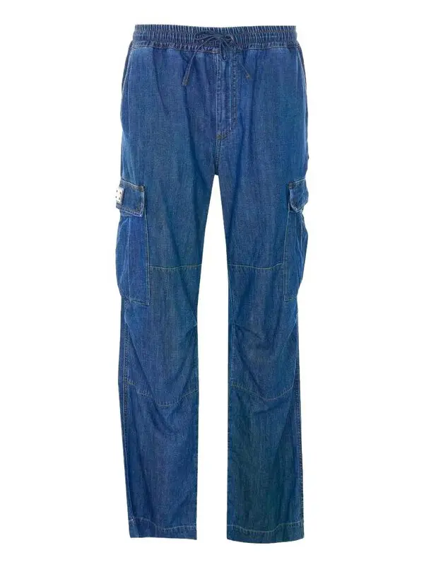 Dolce & Gabbana Plaque Elasticated Denim Trousers - Blue