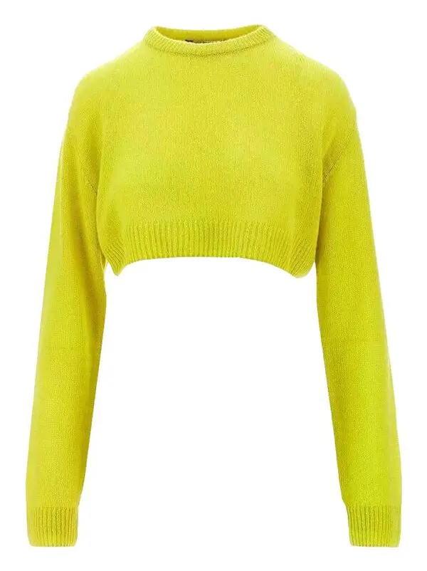 Balenciaga Crew-neck Cropped Top - Yellow
