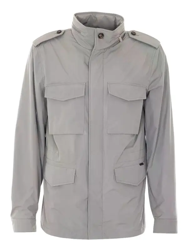 MOORER High-neck Jacket With Pockets - Grey
