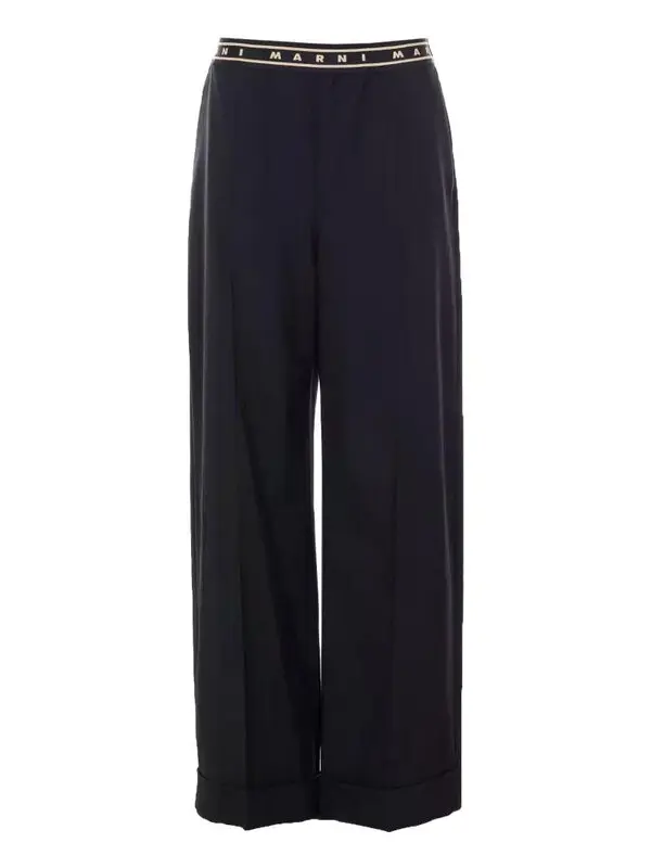 Marni Elasticated Logo-band Trousers - Black