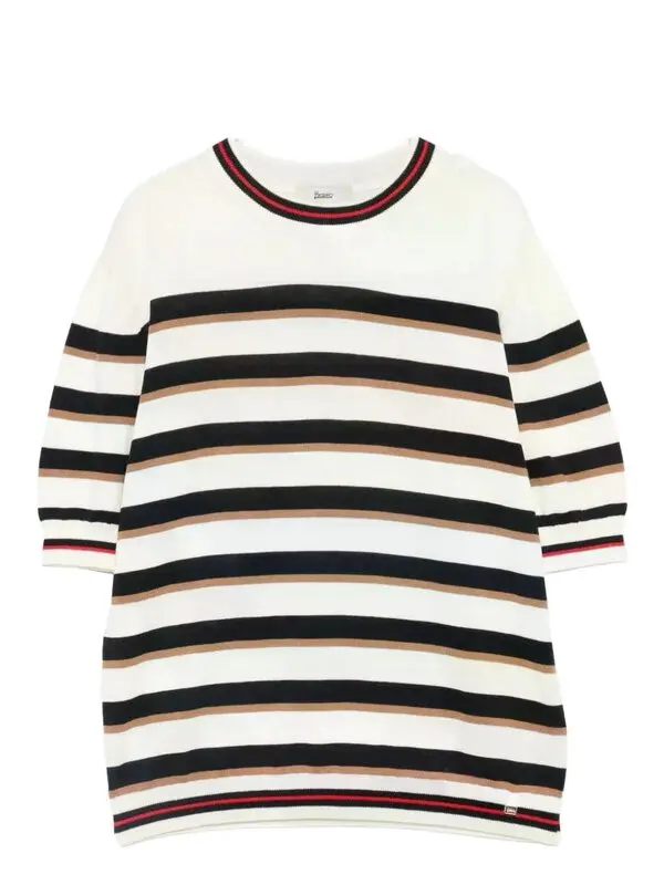 Herno Striped Knit T-shirt - Neutrals