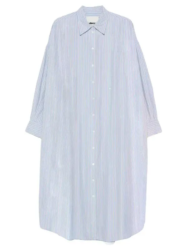 BELLEROSE Striped Chest-pocket Midi Shirt Dress - Blue