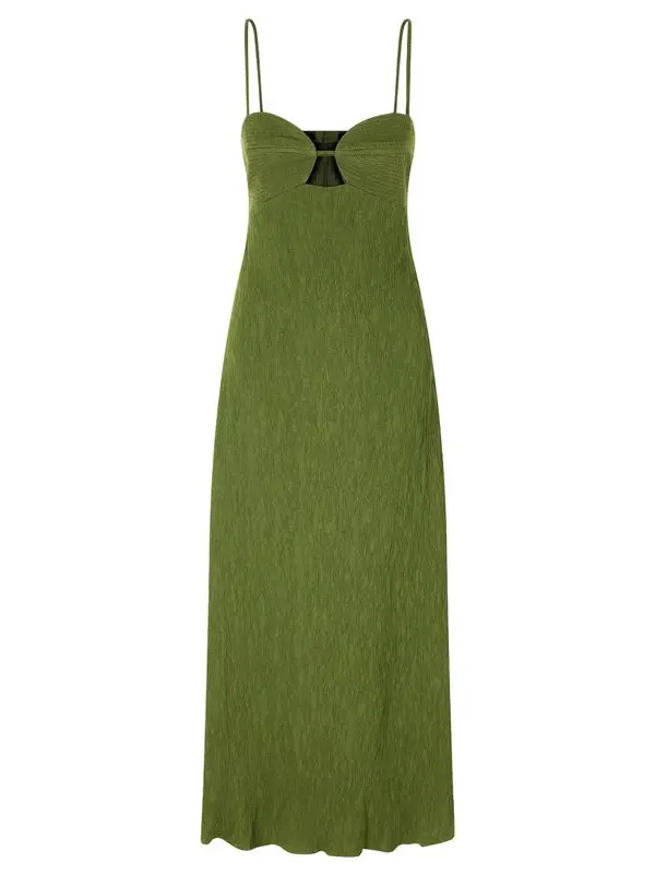 Johanna Ortiz Dream Spinner Crinkled-crepe Midi Dress - Green