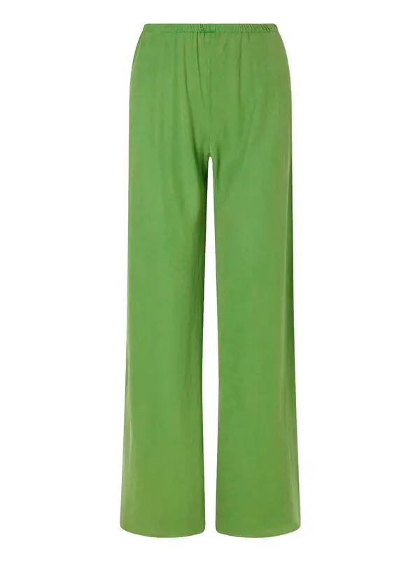 LA LIGNE Colby Twill Wide-leg Pants - Green