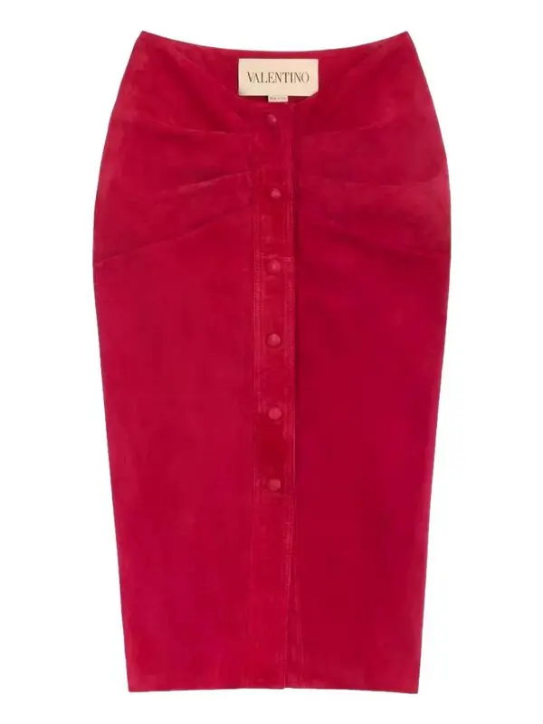 Valentino Garavani Suede Skirt - Red