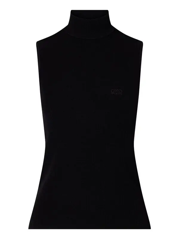 Loewe Ribbed-knit Turtleneck Top - Black