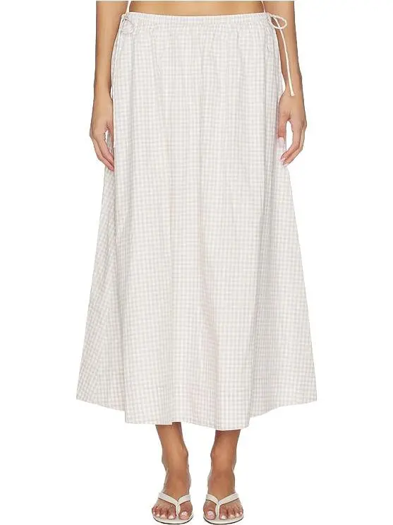 ELODIE THE LABEL Vionnet Skirt - Taupe Gingham