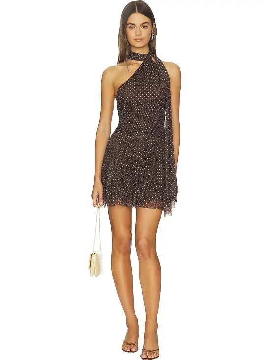 Majorelle Joana Mini Dress - Brown & Cream Polka Dot