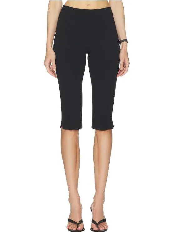 Good American Soft Stretch Ponte Pull On Capris - Black
