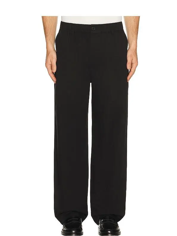 FRAME Relaxed Cotton Trousers - Washed Black