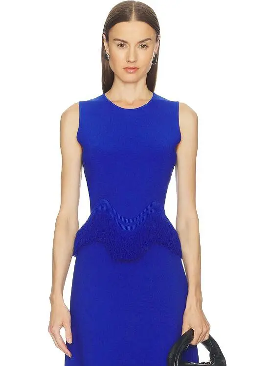 Ulla Johnson Koa Knit Fringe Top - Cobalt