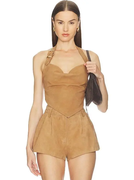 Retrofete Windsor Suede Top - Caramel