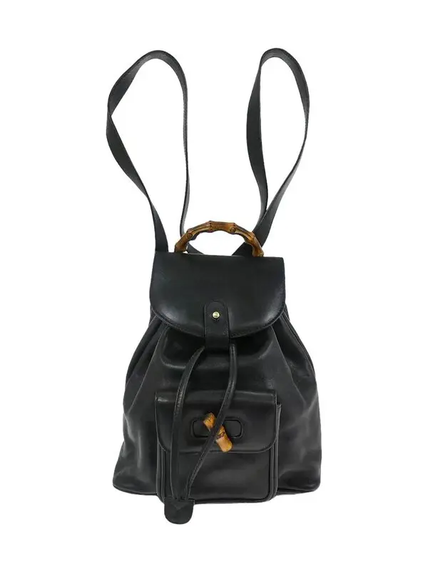Gucci Bamboo Handle Backpack - Black