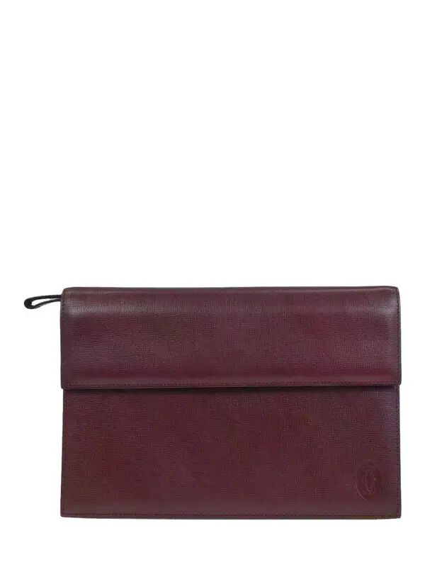 CARTIER 1990-2000s Must Flap Leather Clutch - Red