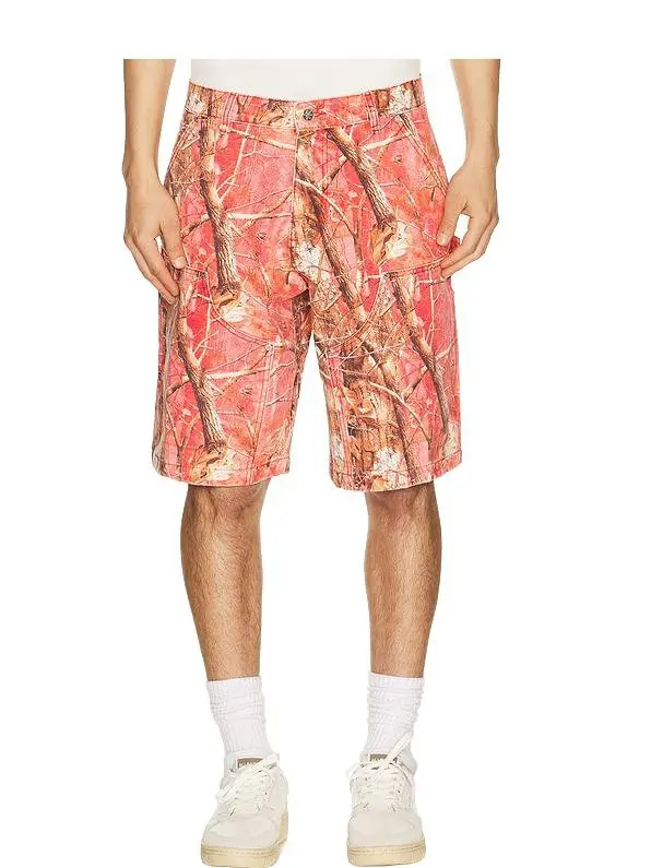 RYOKO RAIN Double Knee Oversized Shorts - Pink Camo