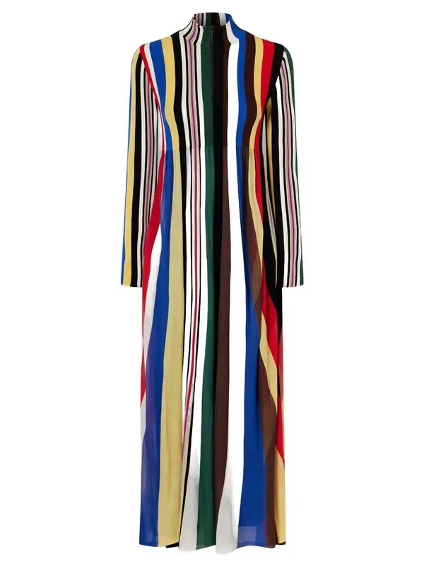 Loewe Striped Chiffon And Ribbed Jersey Maxi Dress - Multi