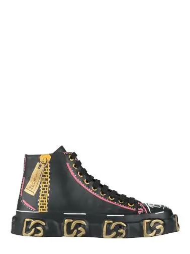 Dolce & Gabbana Leather High-top Sneakers - Black