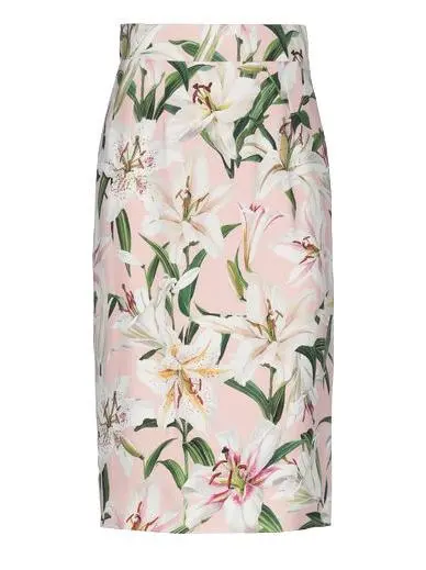 Dolce & Gabbana Midi Skirt In Viscose And Elastane - Pink
