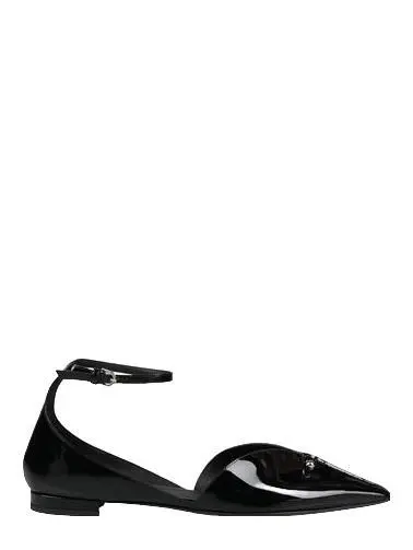 Emporio Armani Patent Leather Ballerina Flats - Black